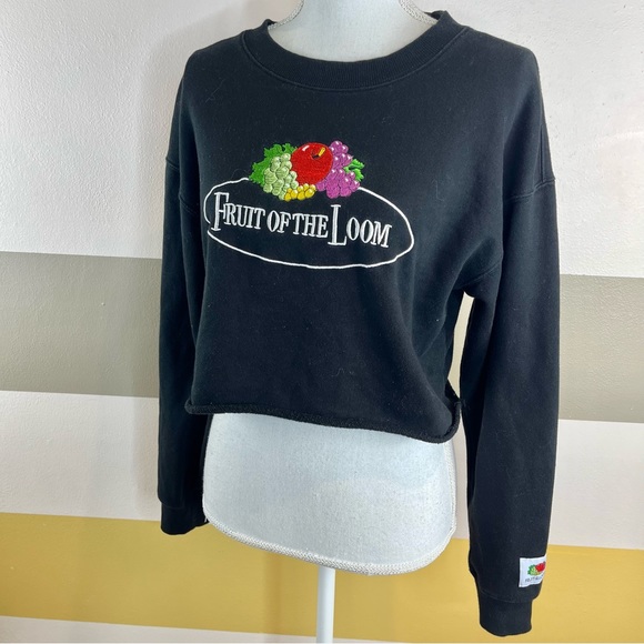 Vintage | Sweaters | Fruit Of The Loom Vintage 9s Black Embroidered Y2k ...